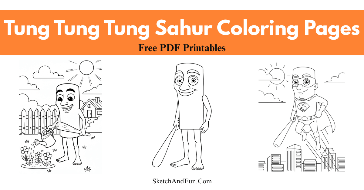 Tung Tung Tung Sahur Coloring Pages - Free PDF Printables